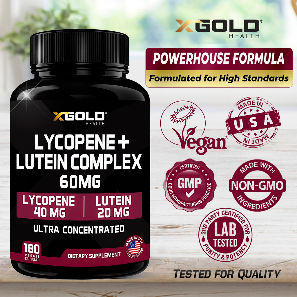 X Gold Health Lycopene + Lutein: Power Vision Support - 180 capsules